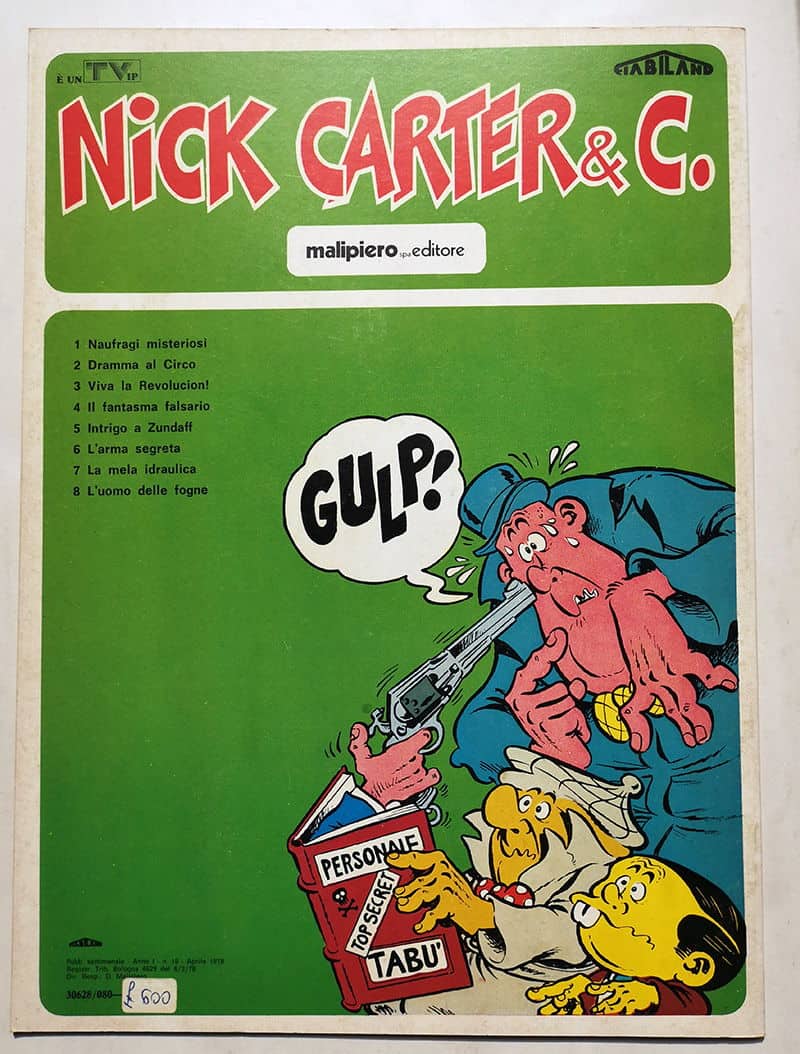 NICK CARTER & C 8 l'uomo delle fogne MALIPIERO 1978 Bonvi ...