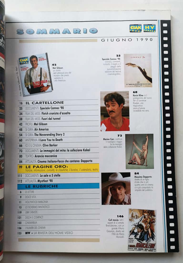 CIAK n° 6 - 1990 MEL GIBSON Marion Carr KEVIN KLINE - iCollezionisti