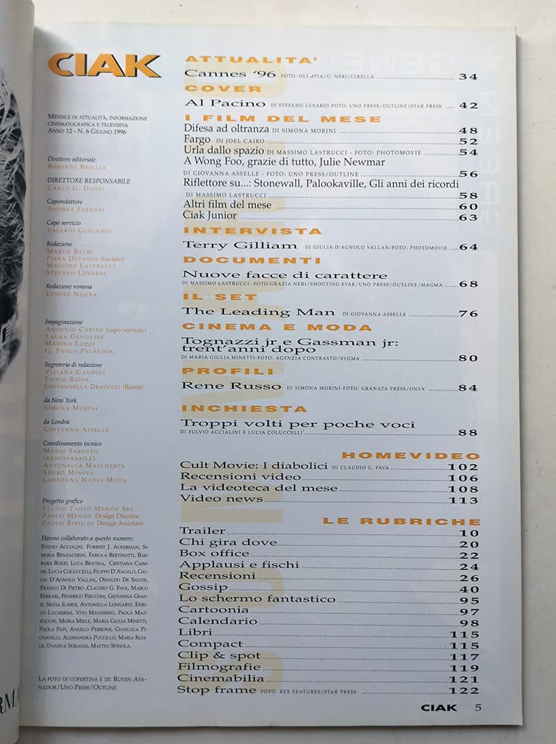 CIAK n° 6 - 1996 AL PACINO Terry Gilliam - iCollezionisti