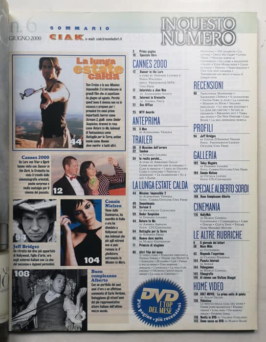CIAK n° 11 - 2000 X MEN Valeria Golino P P PASOLINI + MASCHERA Scary ...