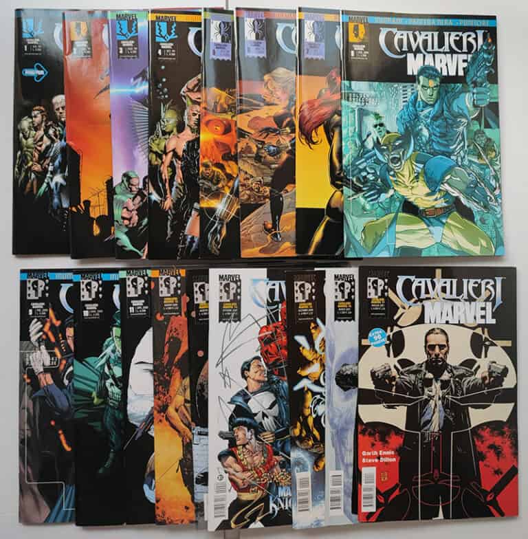 CAVALIERI MARVEL 1/17 serie completa + POSTER Punisher VEDOVA NERA ...